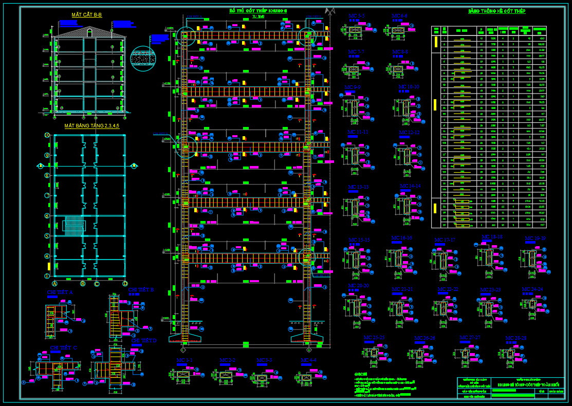 Đồ Án Khung Bê Tông Cốt Thép Toàn Khối | CADFULL | FREE AUTOCAD BLOCKS